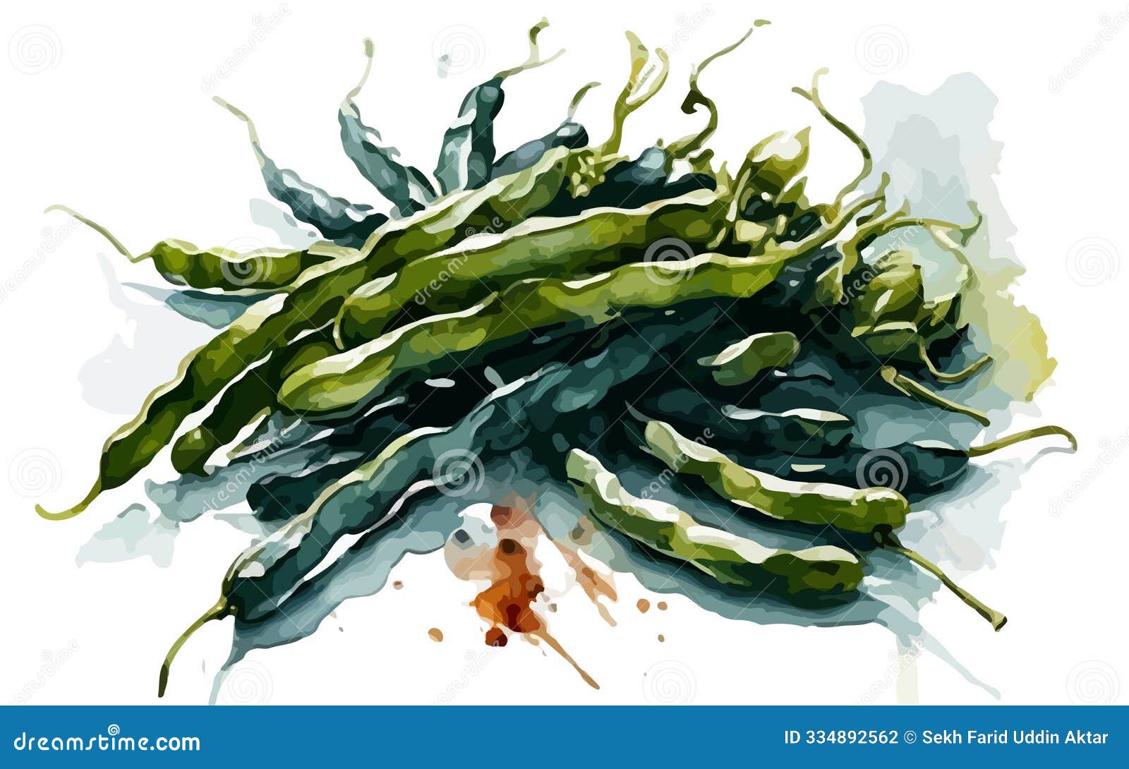 String Beans Art and Illustration Generative AI Stock Illustration ...