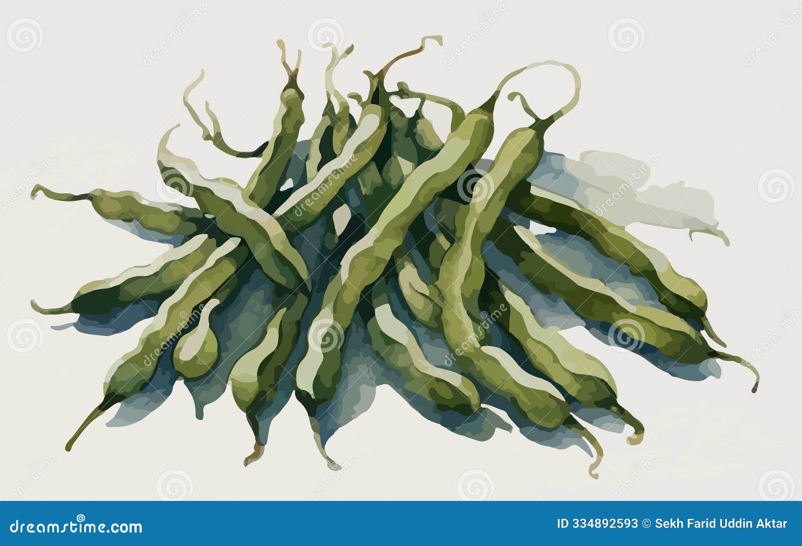 String Beans Art and Illustration Generative AI Stock Illustration ...