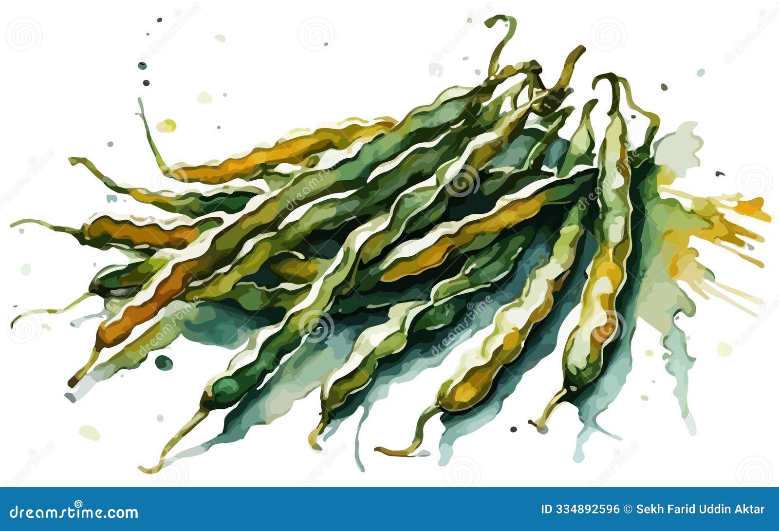 String Beans Art and Illustration Generative AI Stock Illustration ...