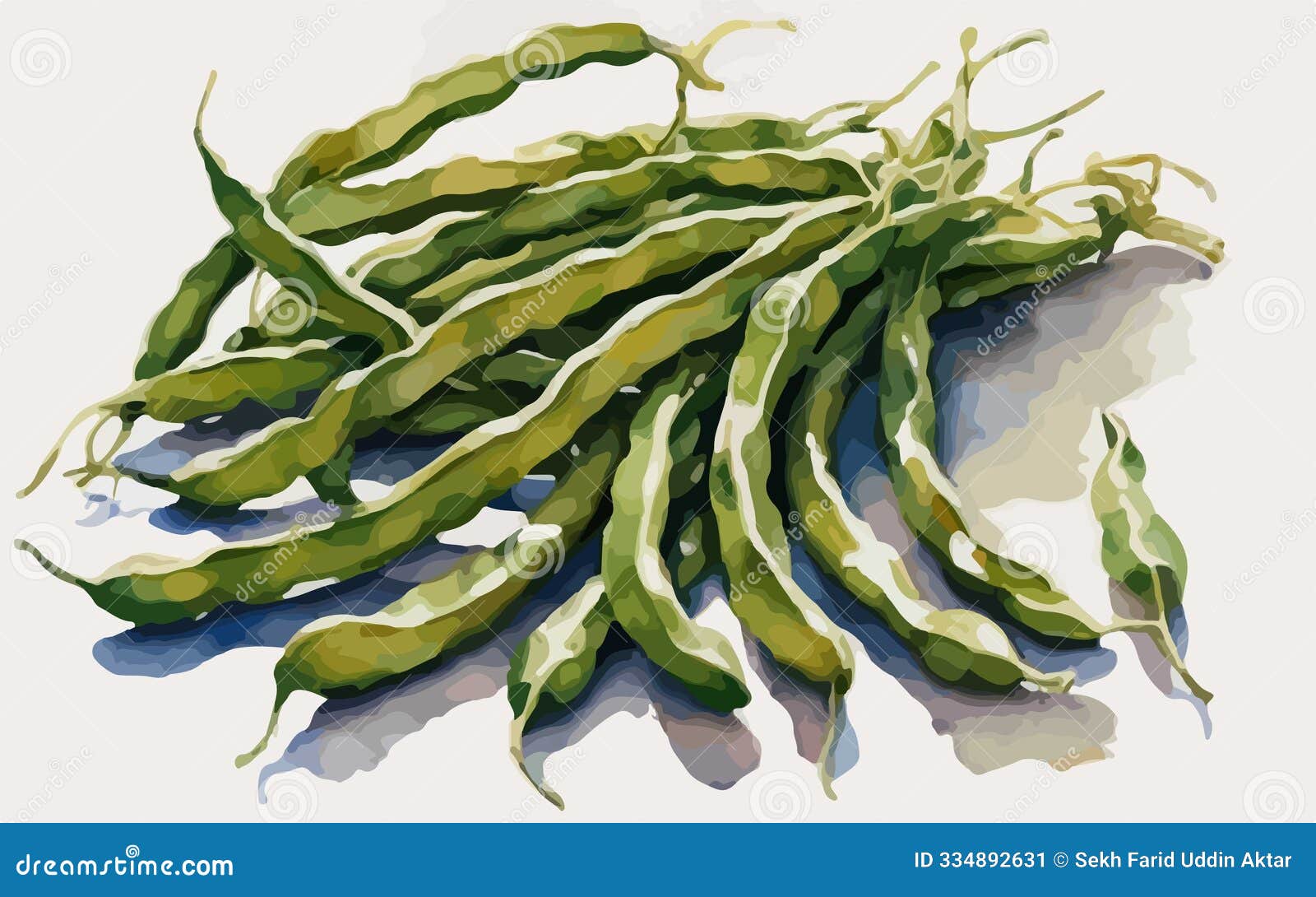 String Beans Art and Illustration Generative AI Stock Illustration ...