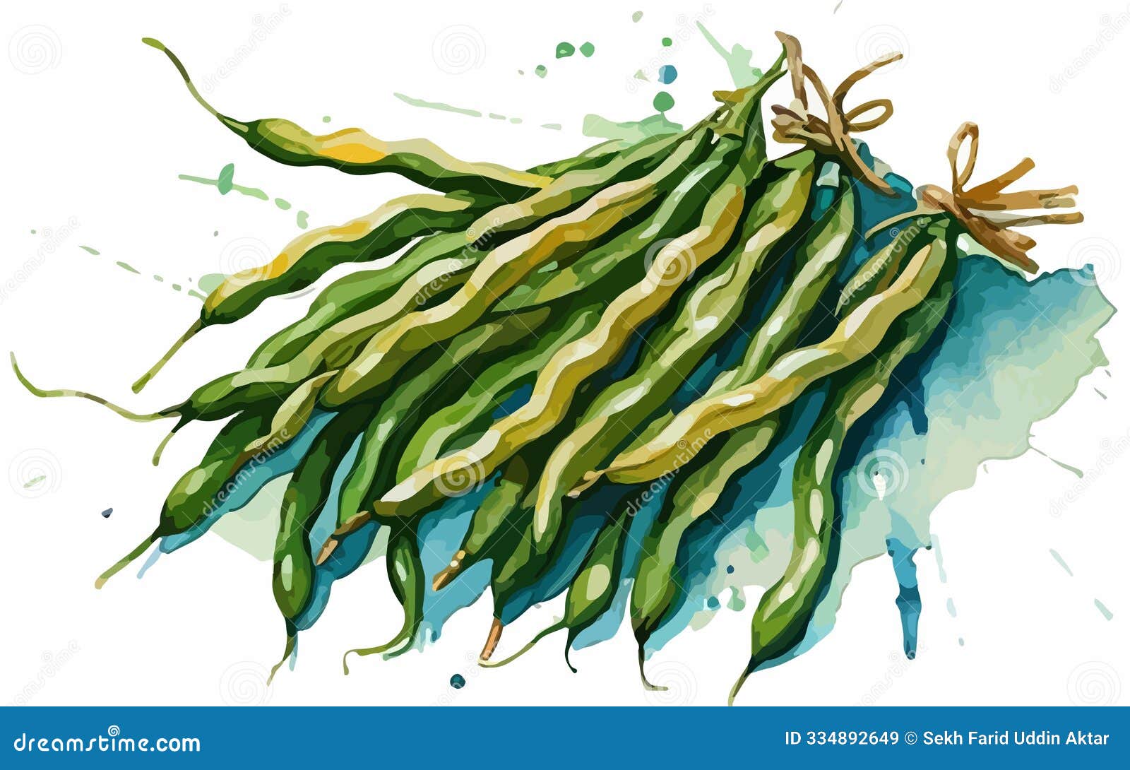 String Beans Art and Illustration Generative AI Stock Illustration ...