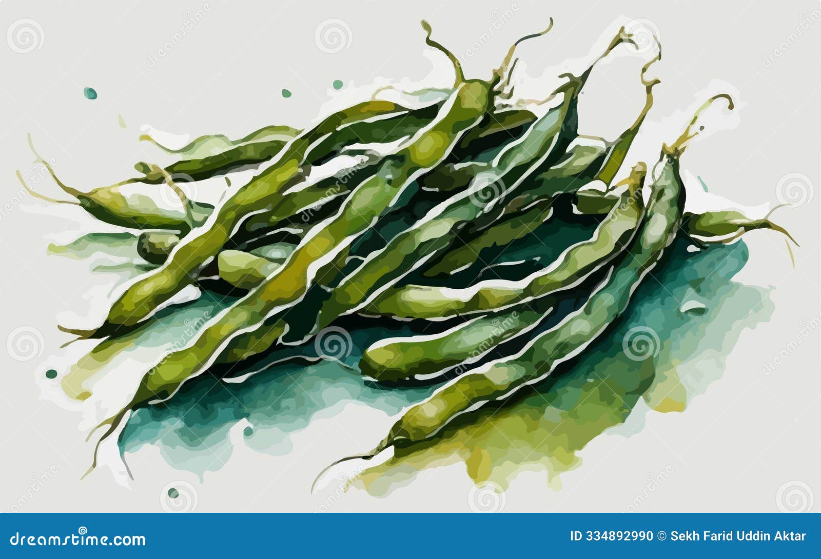 String Beans Art and Illustration Generative AI Stock Illustration ...