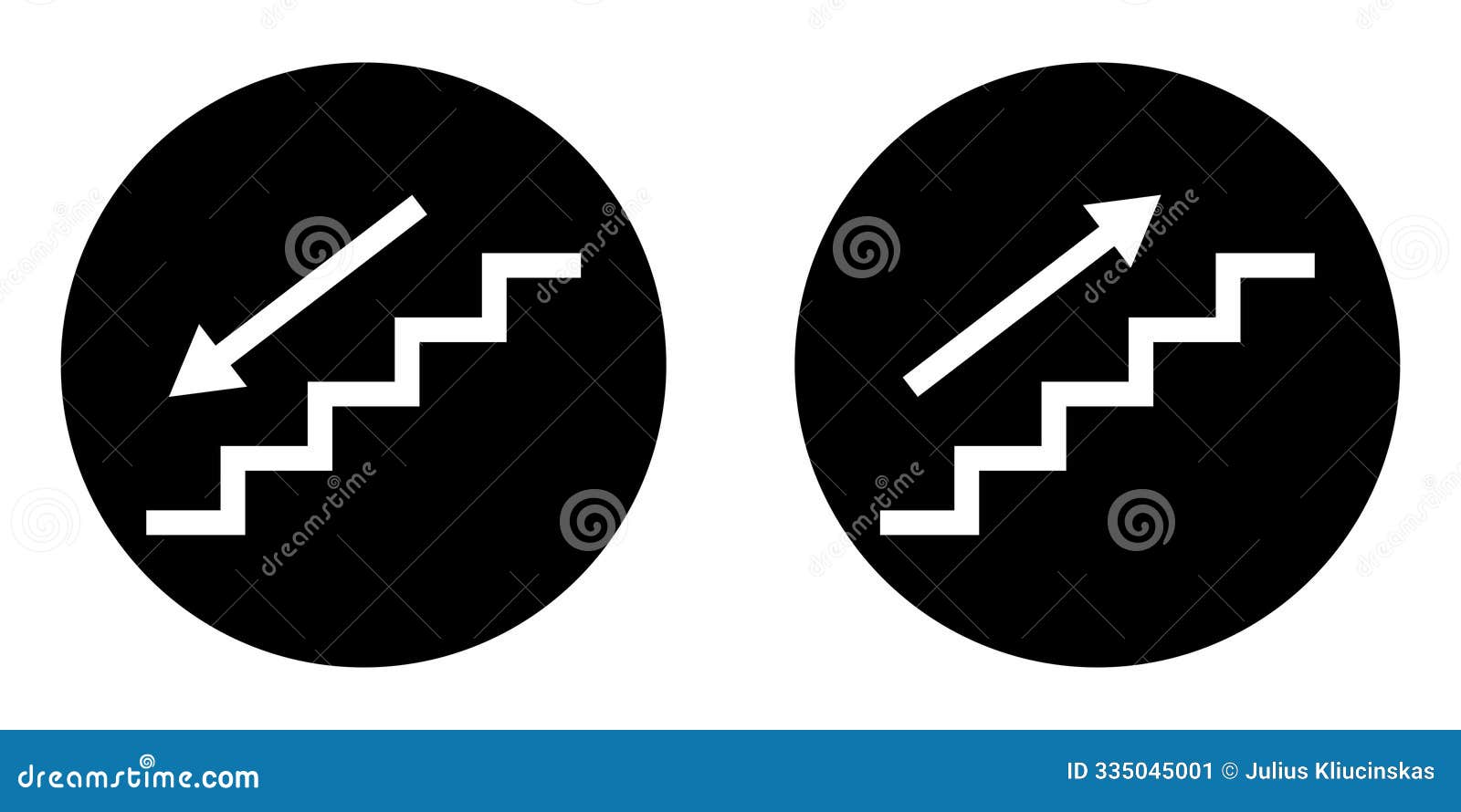 Stair Up and Down Vector Icon Set. Stairs Up and Stairs Down Sign ...