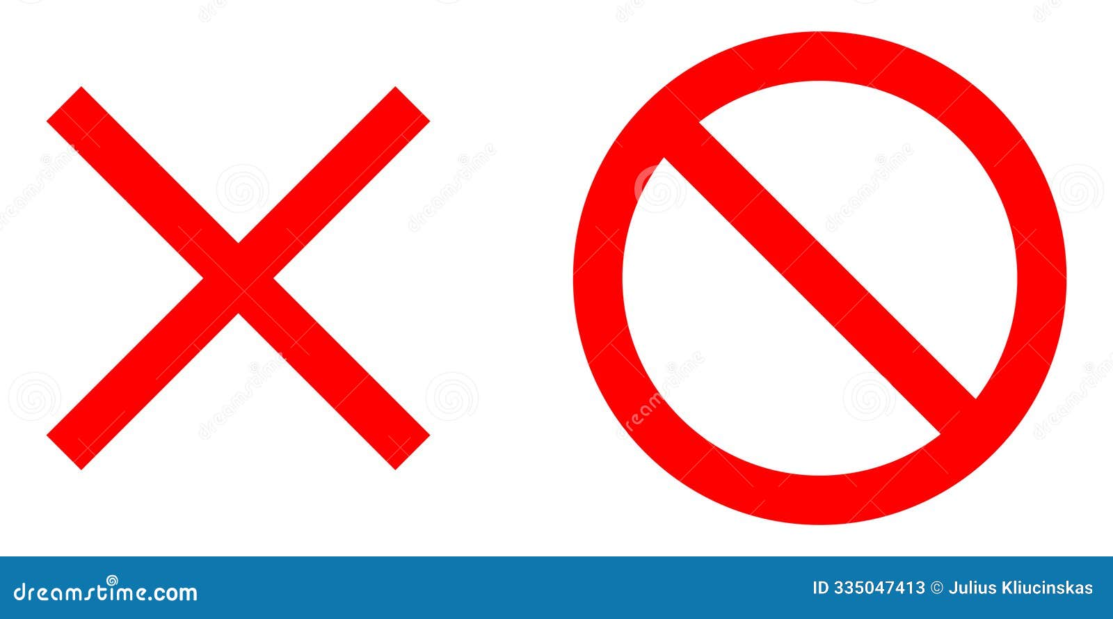Cross and Stop Mark Icon Set. Crossed and Forbidden Sign. Restrict ...