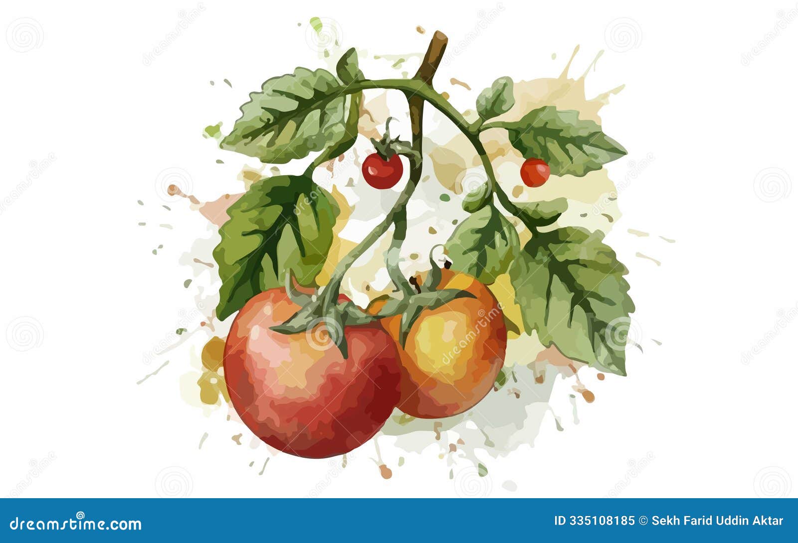 Tomato Tree Art and Illustration Generative AI Stock Vector ...