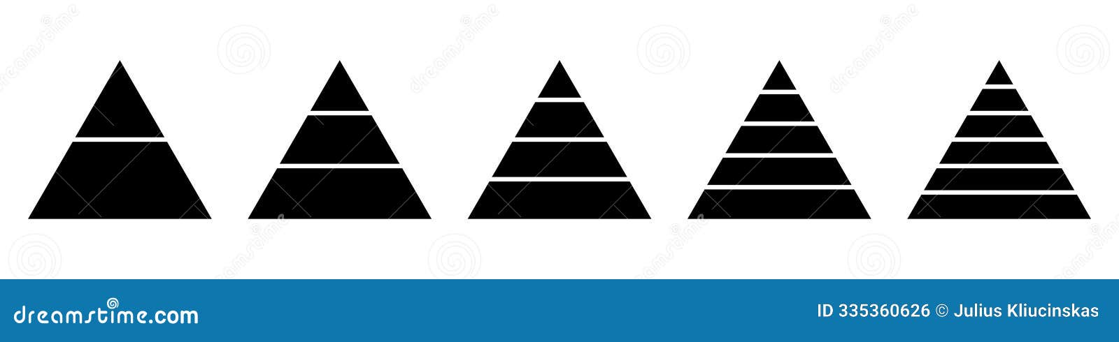 Triangular Pyramid Infographic Vector Icon Set. Triangle Hierarchy Data ...