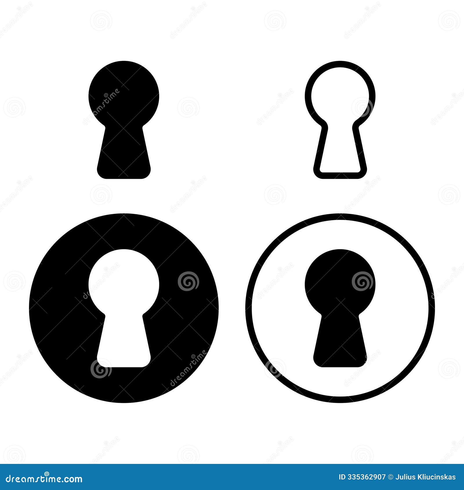 Keyhole Vector Icon Set. Door Key Hole Symbol. Trendy Flat and Line Art ...