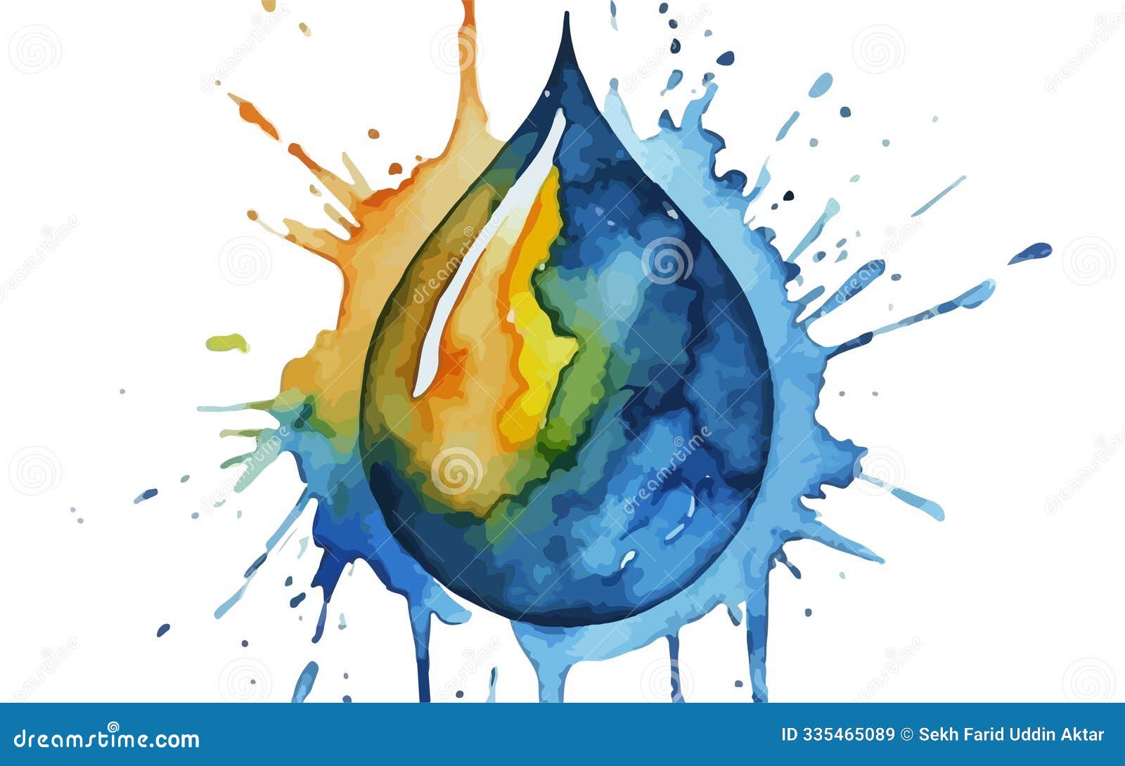 Water Drop Art and Illustration Generative AI Stock Illustration ...