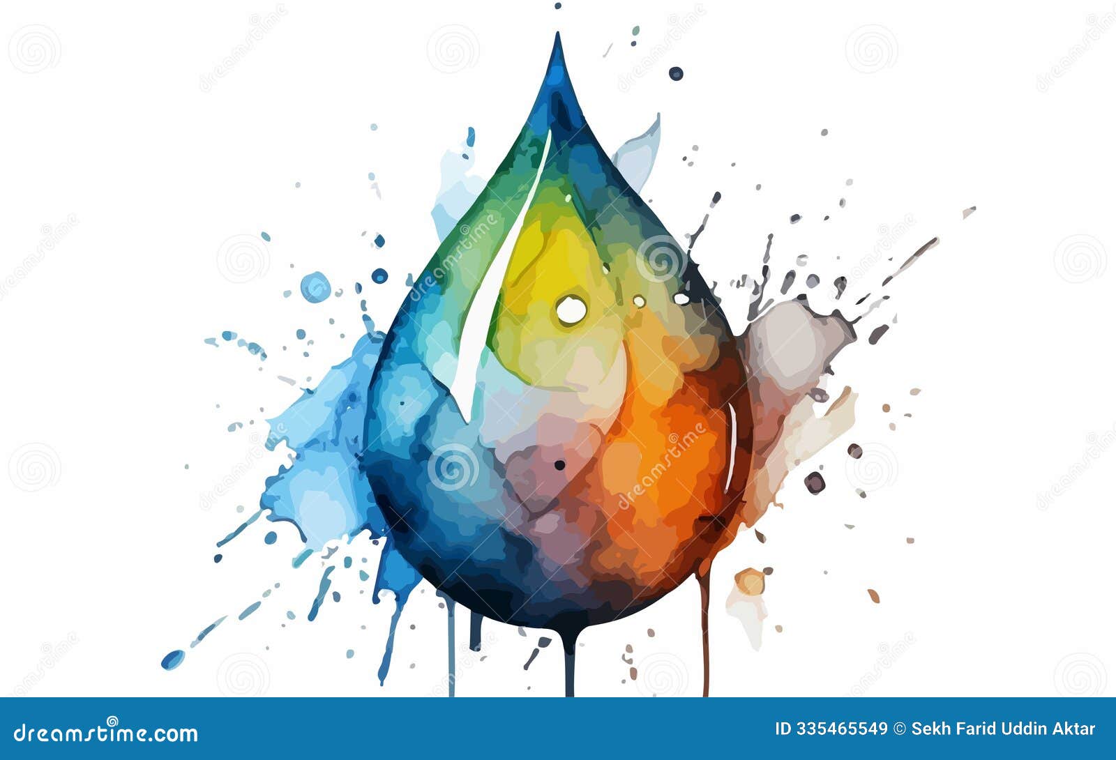 Water Drop Art and Illustration Generative AI Stock Illustration ...