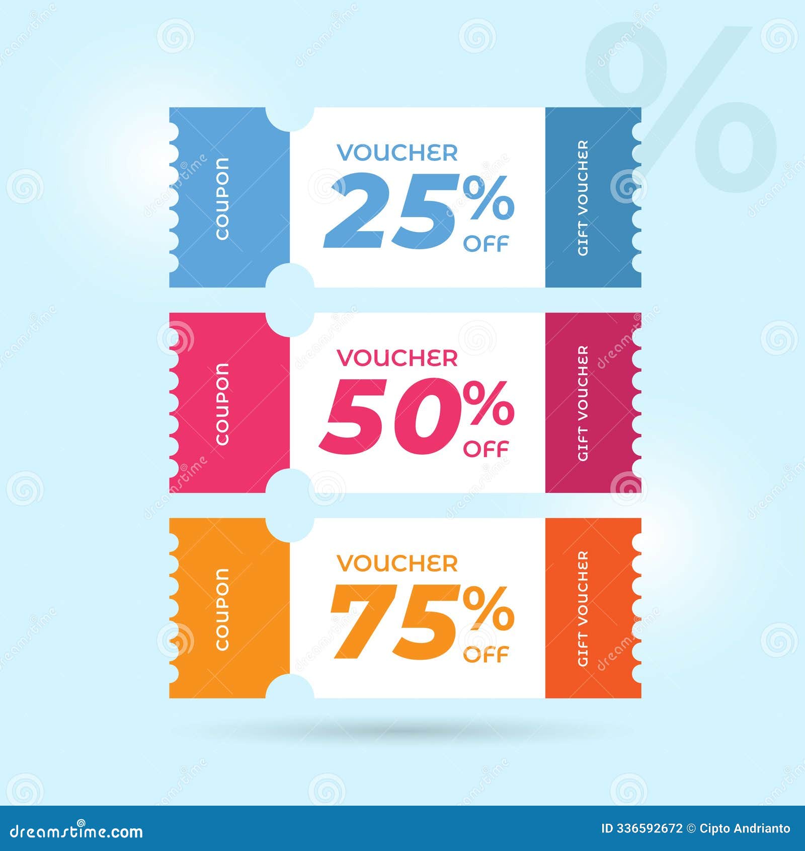 Percent Off Sale Voucher Coupon. Percent Promotion Illustration Stock ...