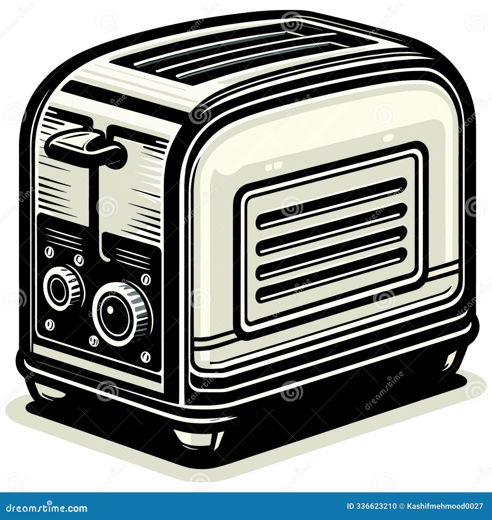 Classic Retro Toaster in Black and White Vintage Kitchen Appliance ...