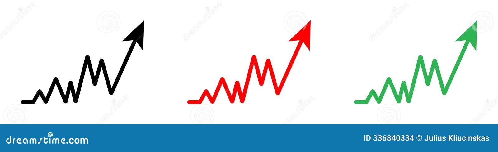 Black, Red and Green Arrow Going Up Vector Icon Set. Growing Business ...