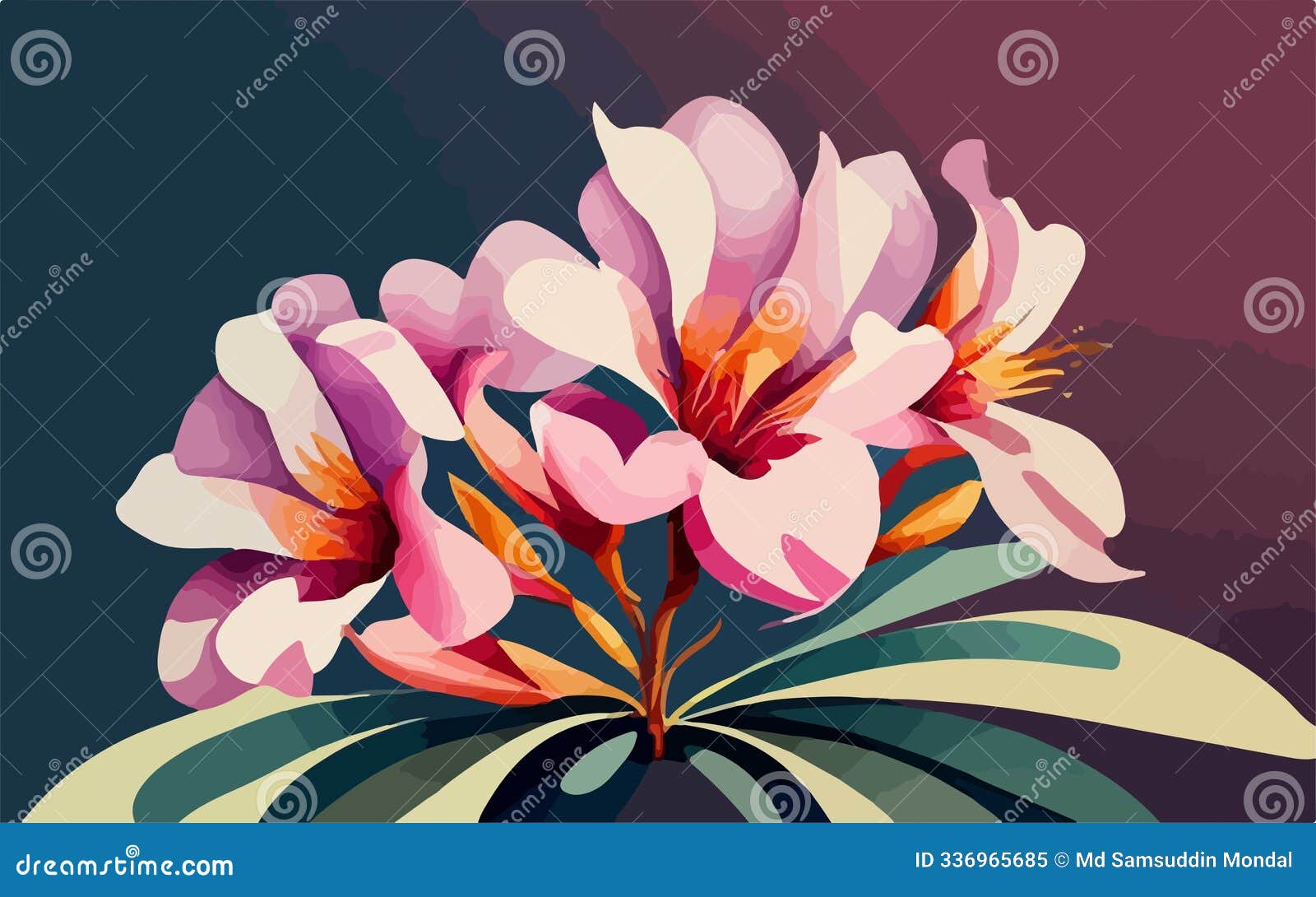 Watercolor Illustration of Adenium Flower, Botanical Illustration ...