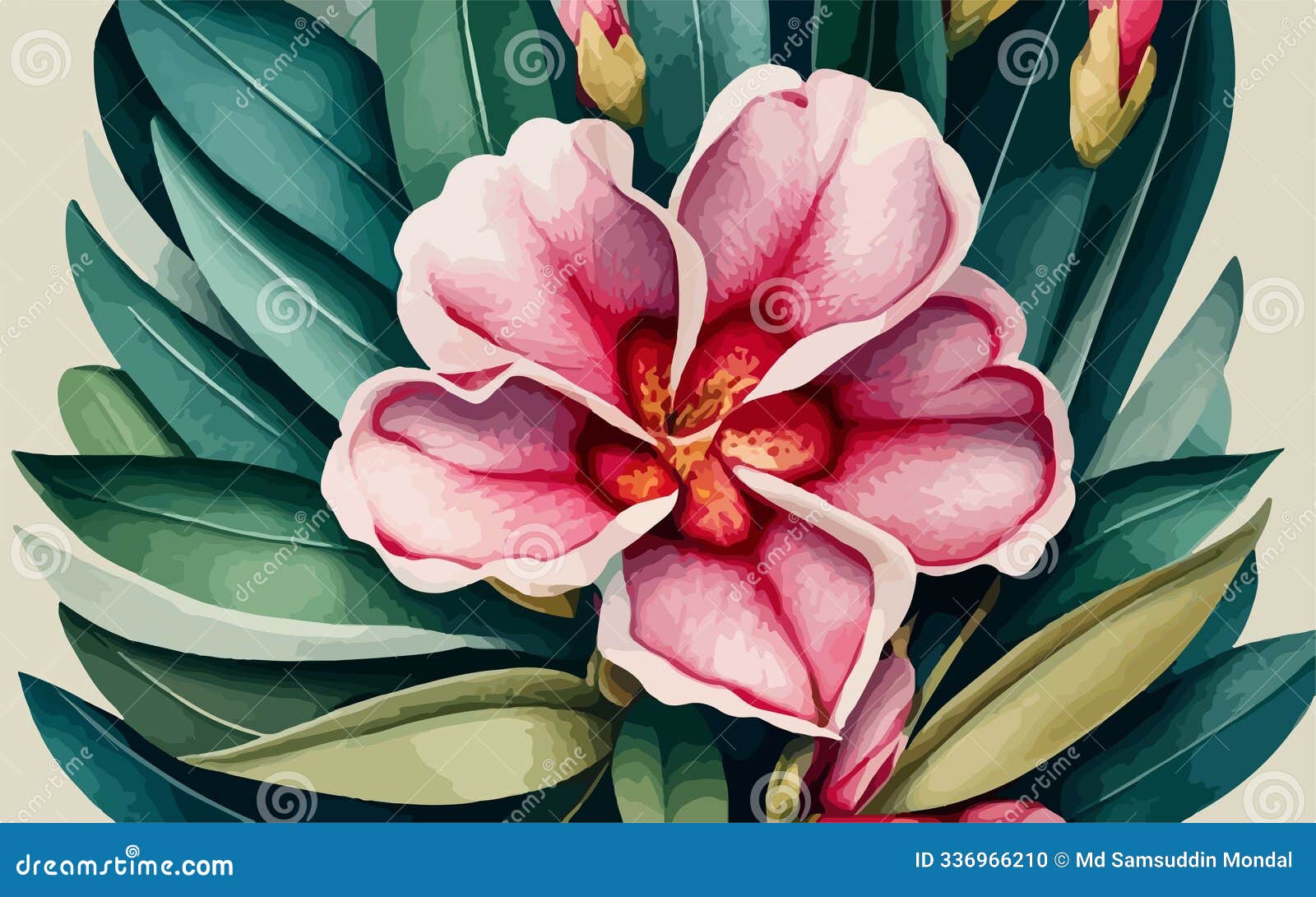 Watercolor Illustration of Adenium Flower, Botanical Illustration ...