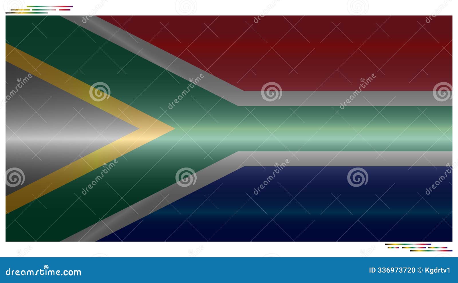 National Flag of South Africa. in Black Shadow. SA Flag in Rectangle ...