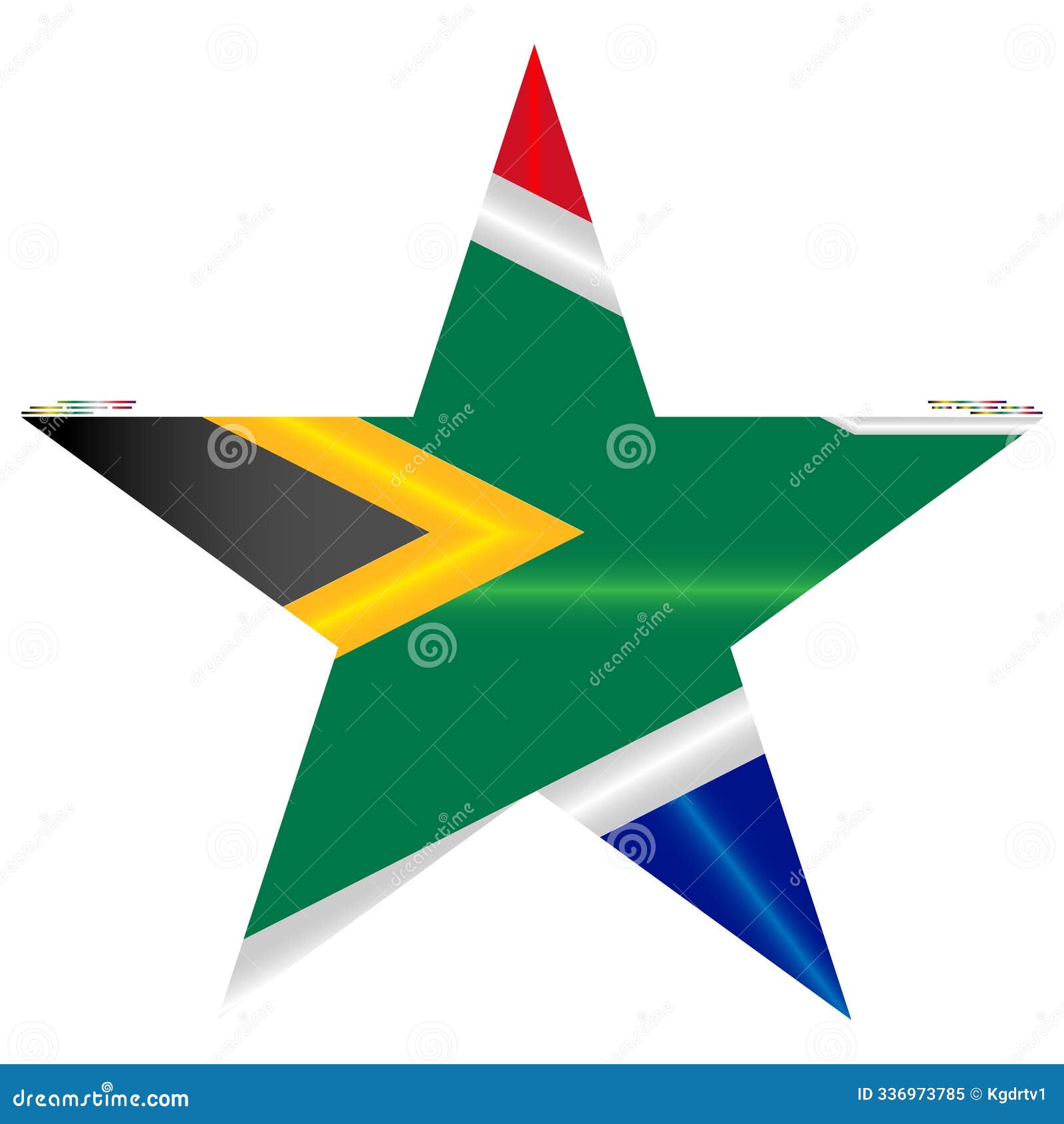 National Flag of South Africa. SA Flag in Star Shape. African Country ...