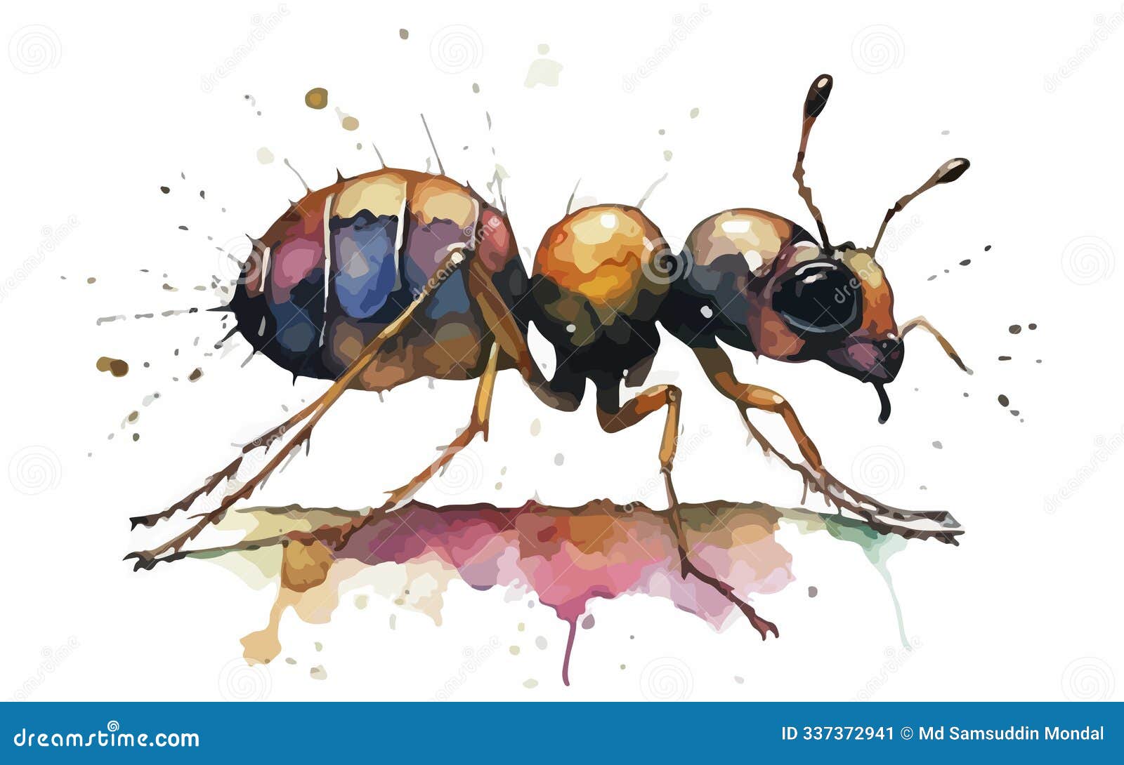 Watercolor Illustration of Ant, Botanical Illustration, Flowers ...