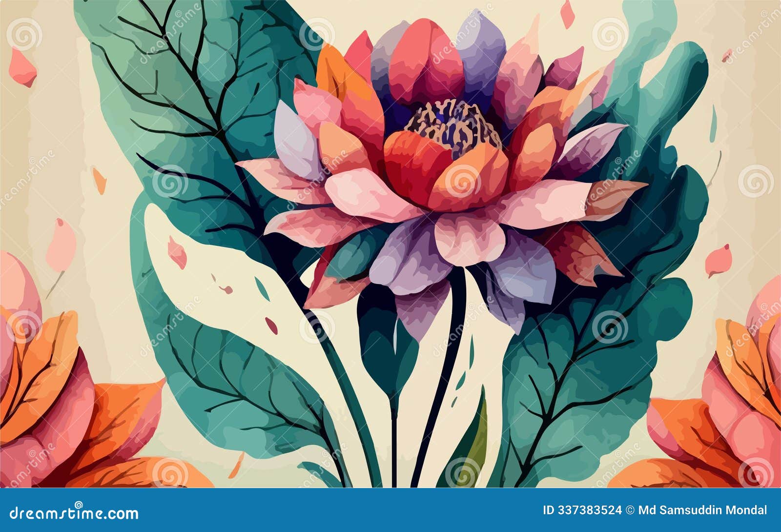 Watercolor Illustration of Ashoka Flower, Botanical Illustration ...