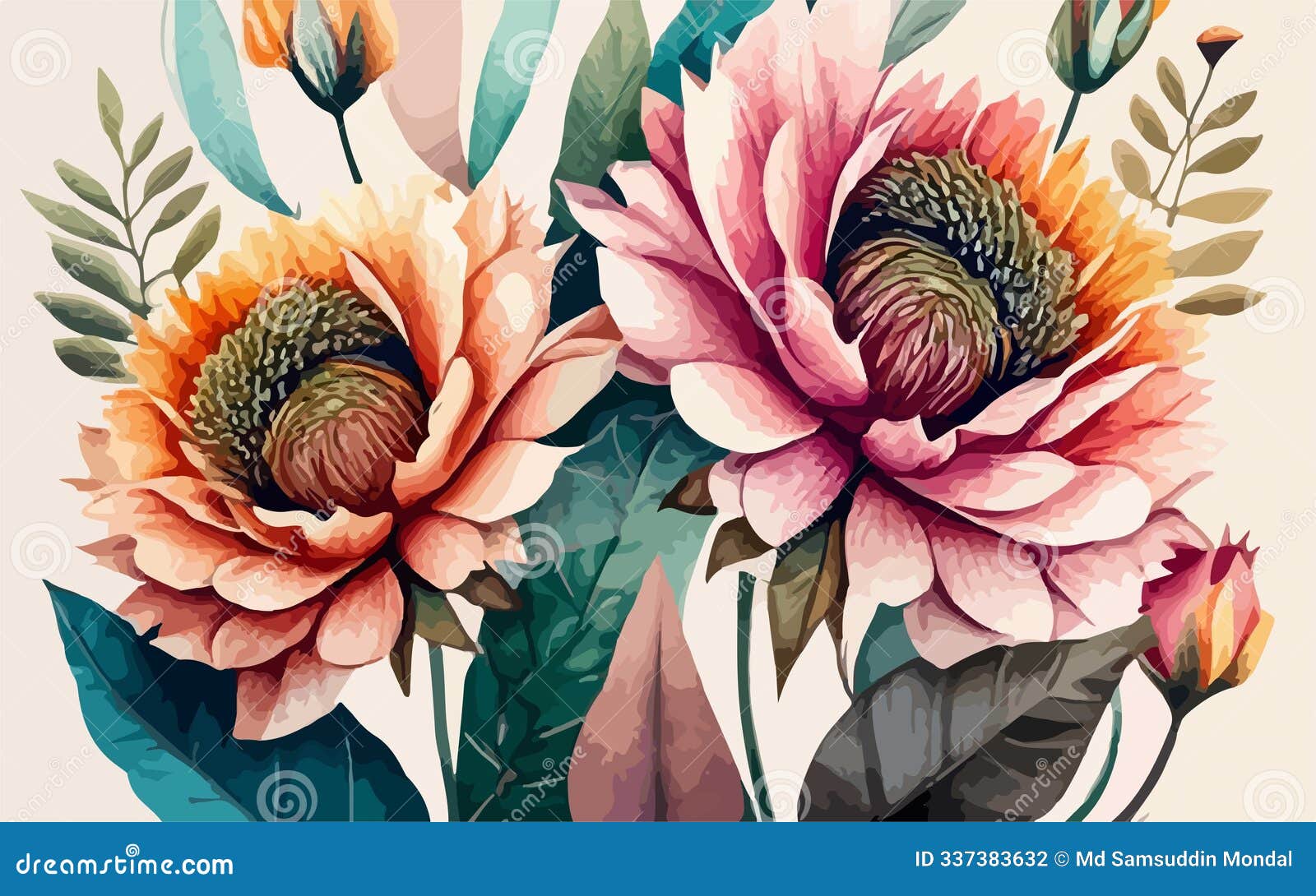 Watercolor Illustration of Ashoka Flower, Botanical Illustration ...