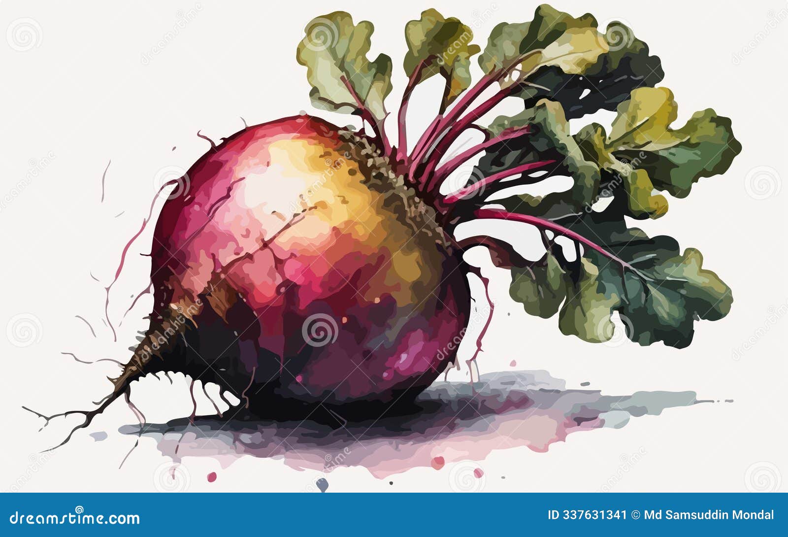 Watercolor Illustration of Beetroot, Botanical Illustration, Flowers ...