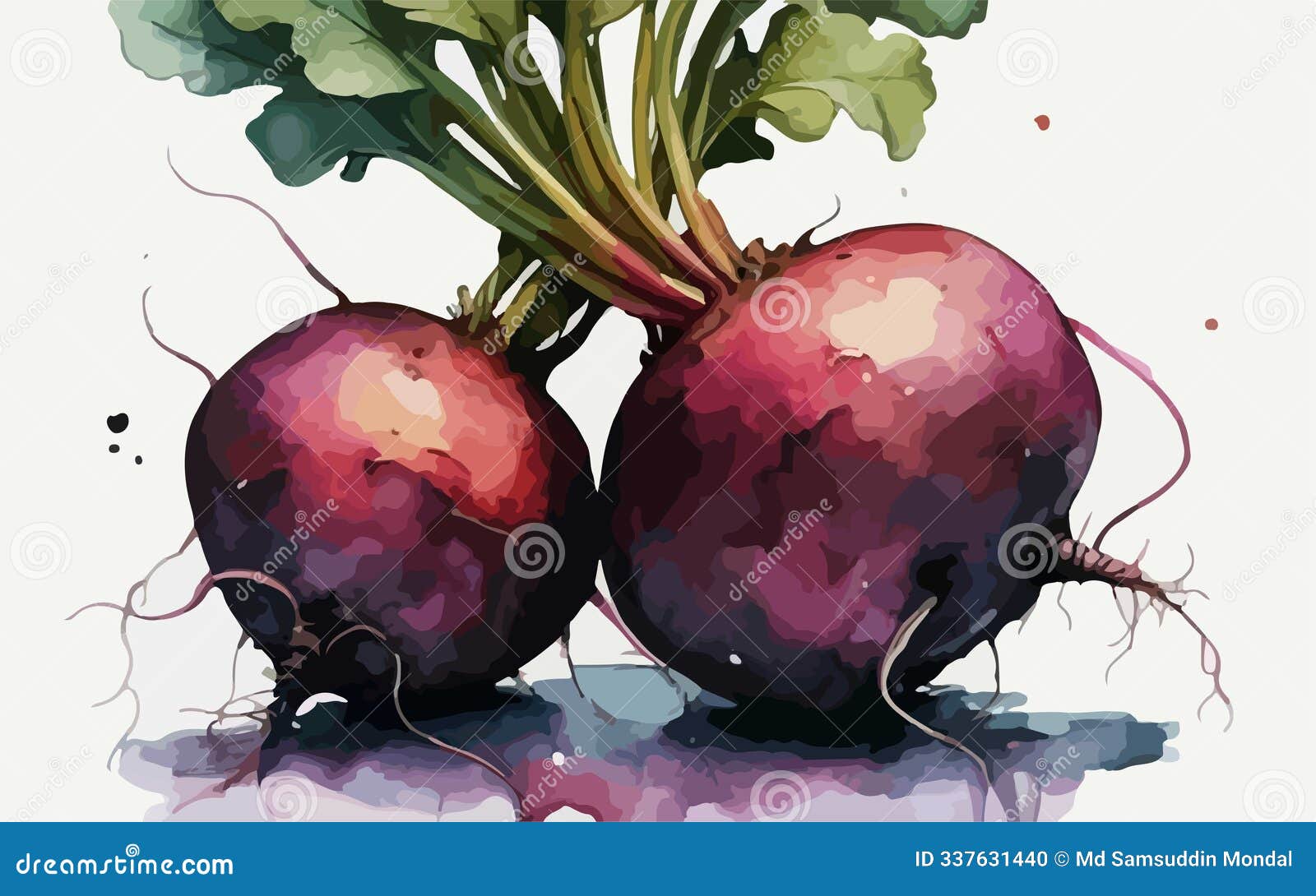 Watercolor Illustration of Beetroot, Botanical Illustration, Flowers ...