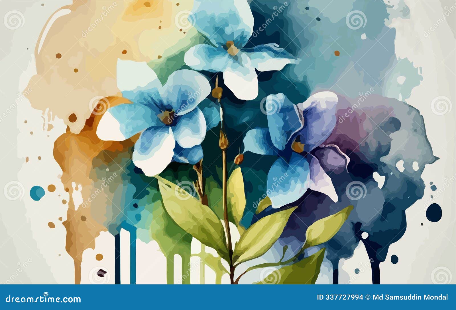 Watercolor Illustration of Blue Bell, Botanical Illustration, Flowers ...