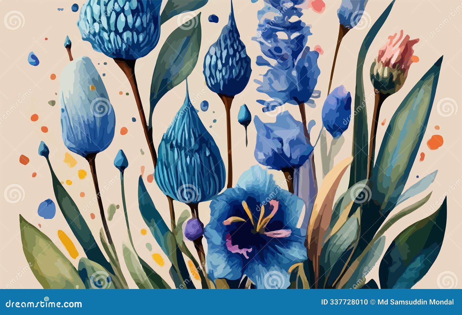 Watercolor Illustration of Blue Bell, Botanical Illustration, Flowers ...