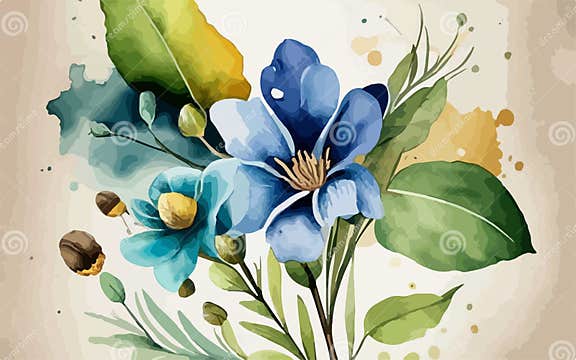 Watercolor Illustration of Blue Bell, Botanical Illustration, Flowers ...