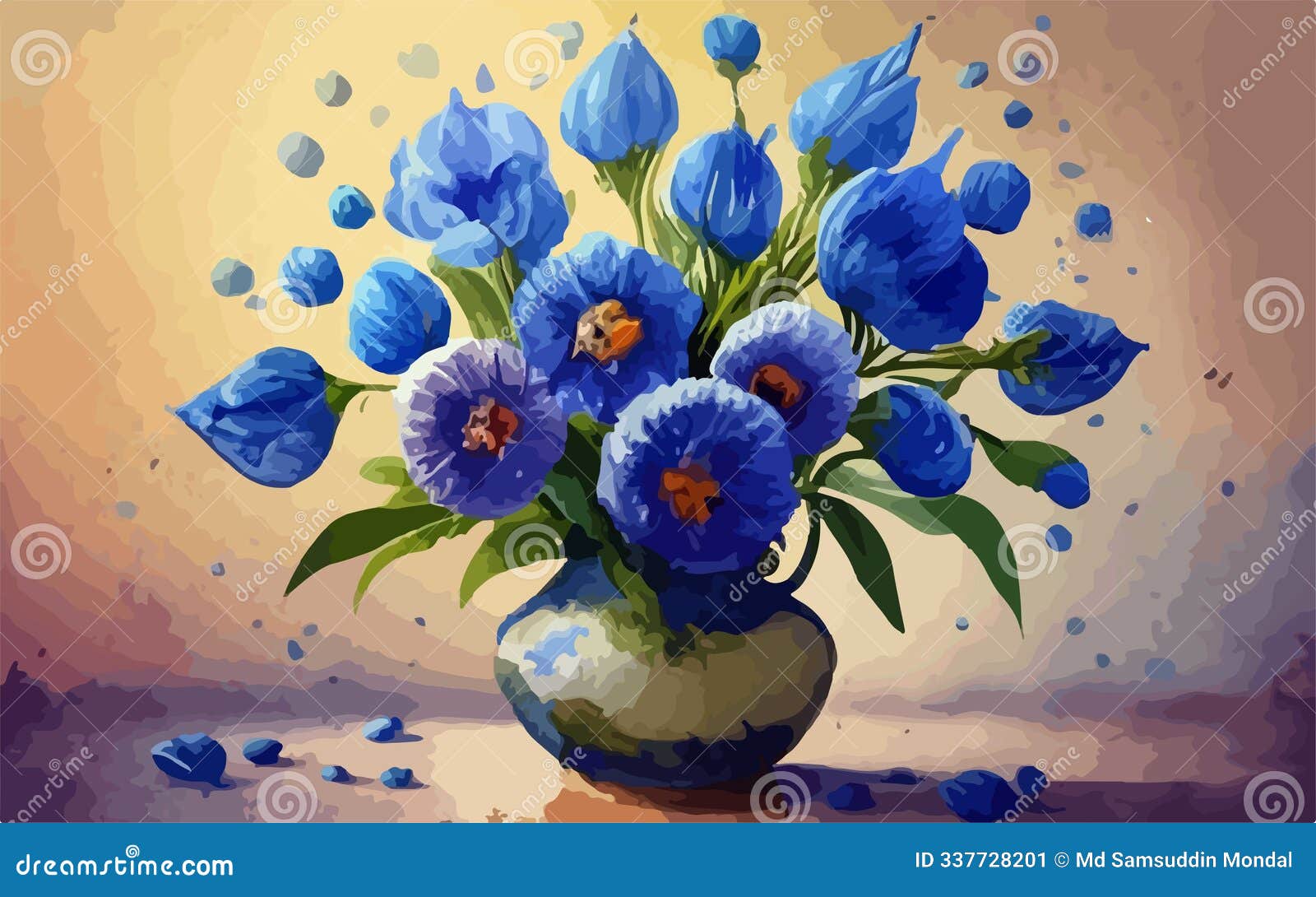 Watercolor Illustration of Blue Bell, Botanical Illustration, Flowers ...