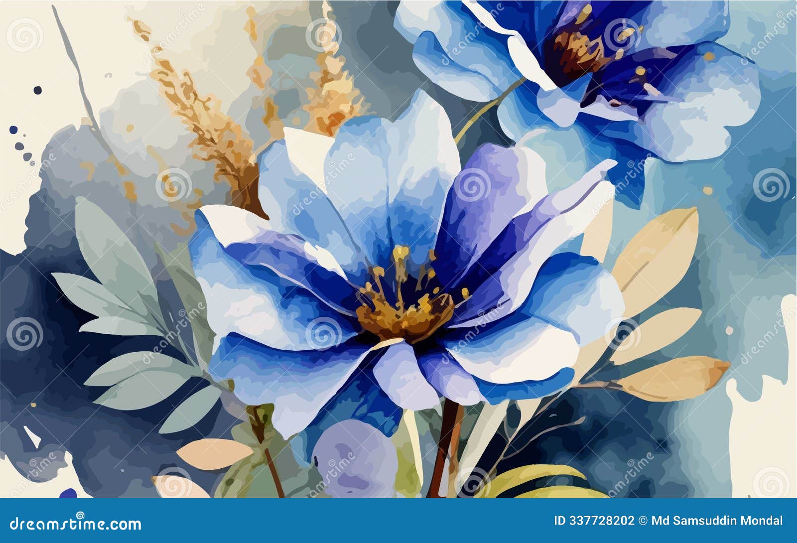 Watercolor Illustration of Blue Bell, Botanical Illustration, Flowers ...