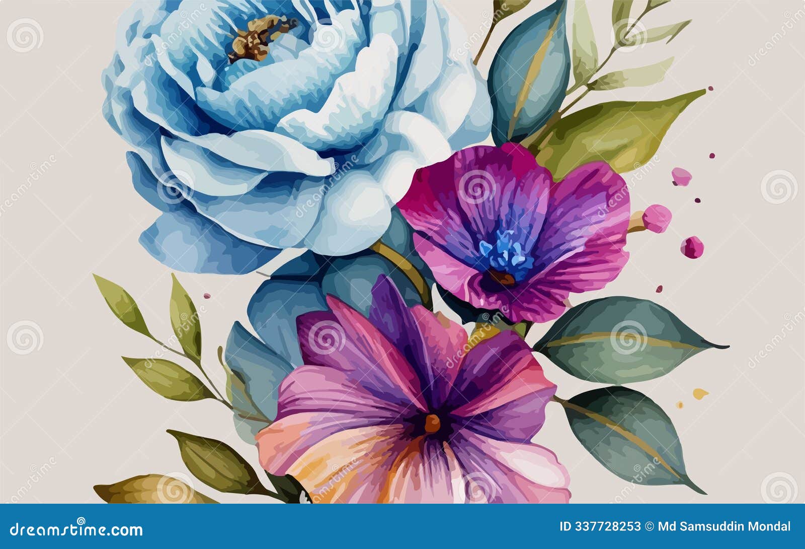 Watercolor Illustration of Blue Bell, Botanical Illustration, Flowers ...