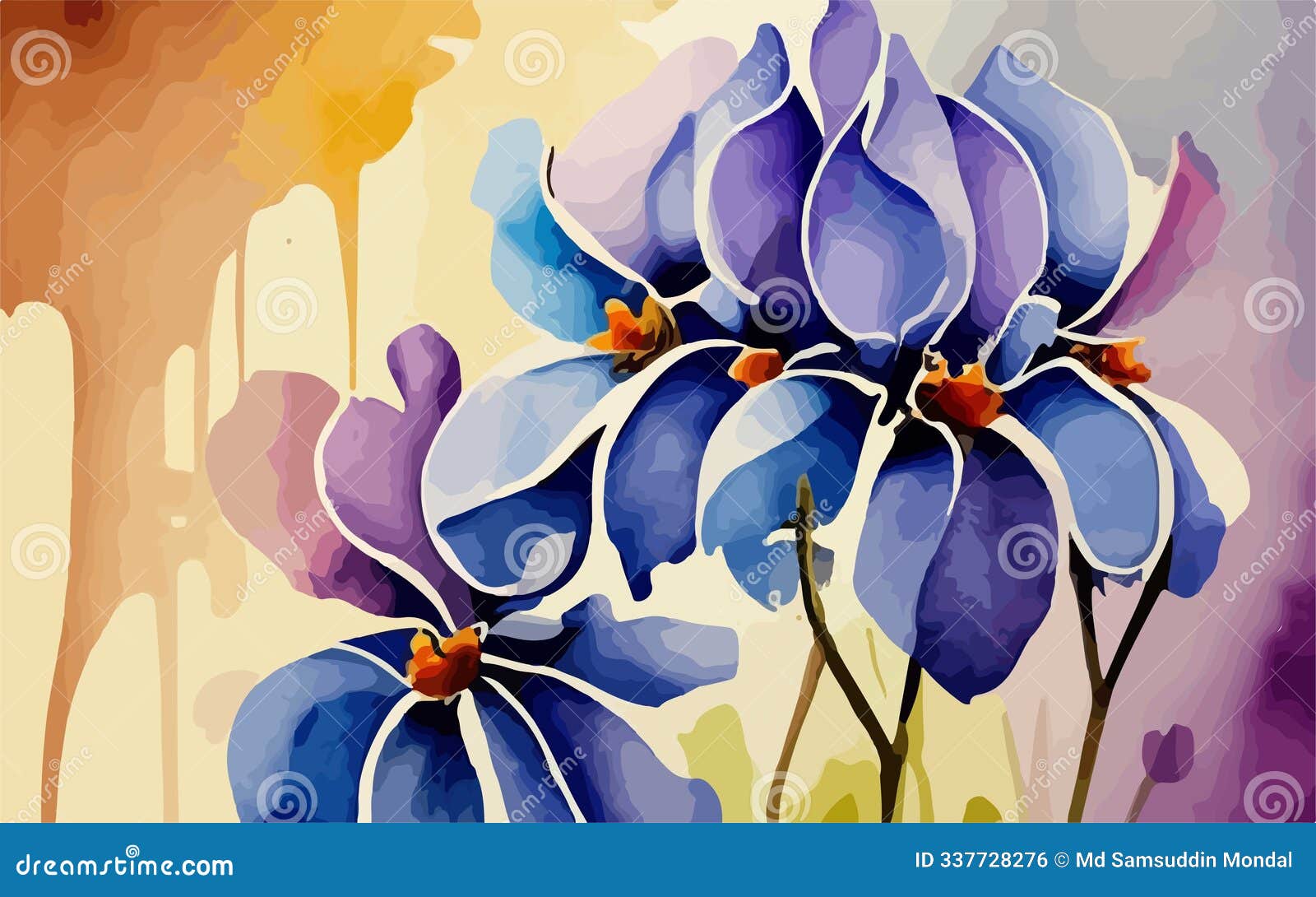 Watercolor Illustration of Blue Bell, Botanical Illustration, Flowers ...