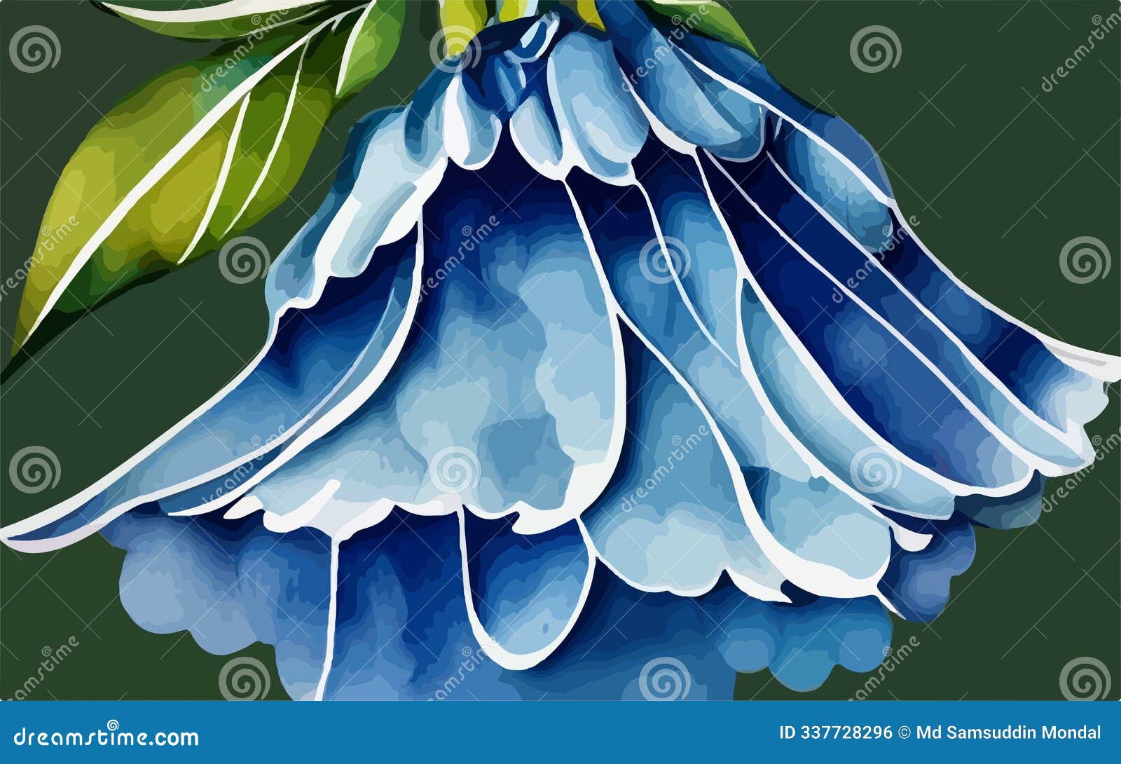 Watercolor Illustration of Blue Bell, Botanical Illustration, Flowers ...
