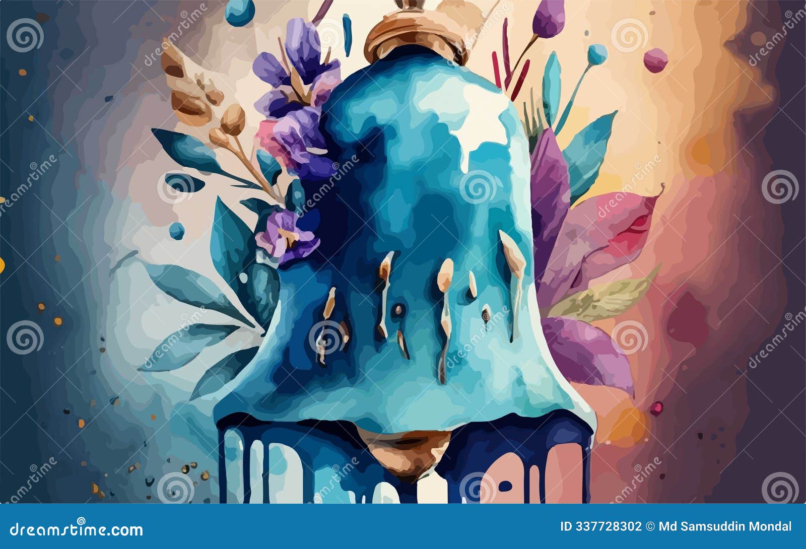 Watercolor Illustration of Blue Bell, Botanical Illustration, Flowers ...