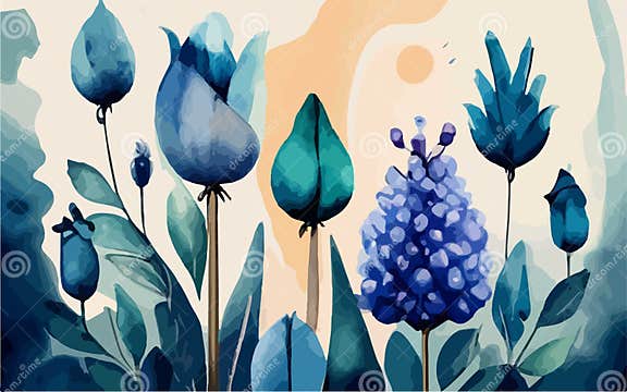 Watercolor Illustration of Blue Bell, Botanical Illustration, Flowers ...