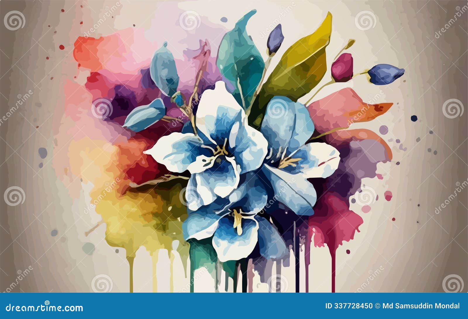 Watercolor Illustration of Blue Bell, Botanical Illustration, Flowers ...