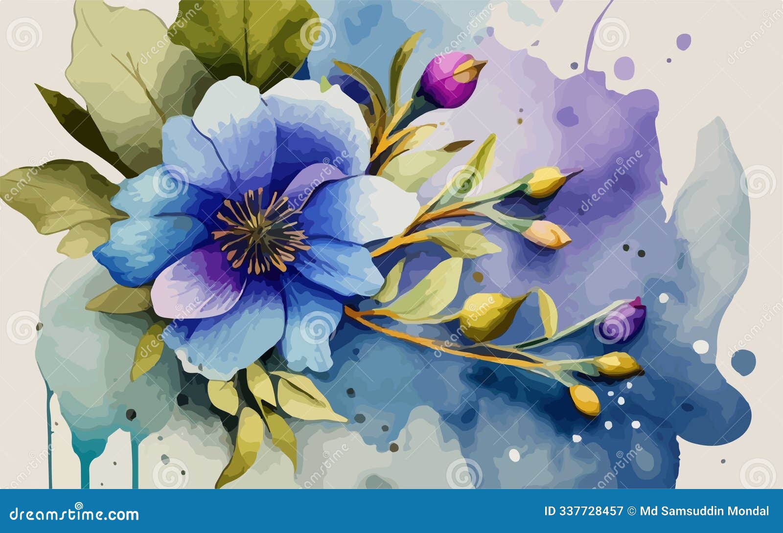 Watercolor Illustration of Blue Bell, Botanical Illustration, Flowers ...