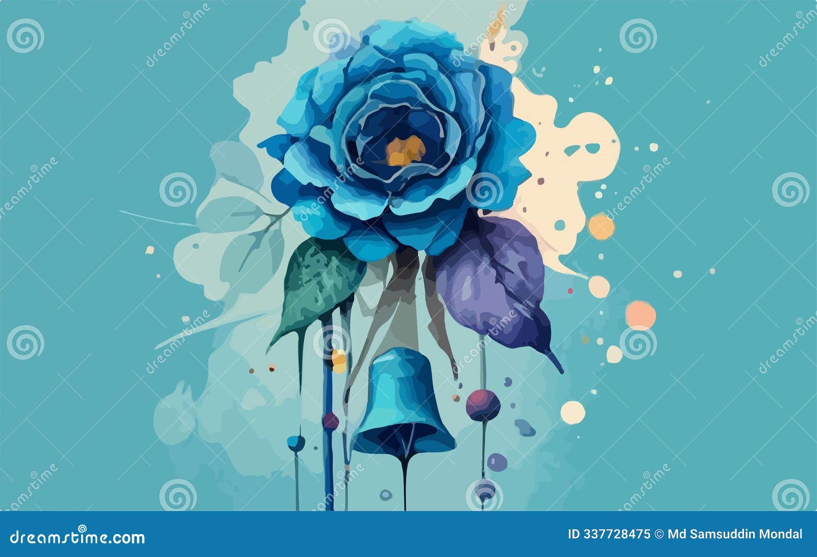 Watercolor Illustration of Blue Bell, Botanical Illustration, Flowers ...