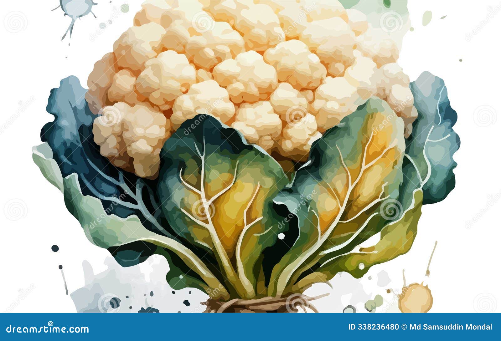 Watercolor Illustration of Cauliflower, Botanical Illustration, Flowers ...
