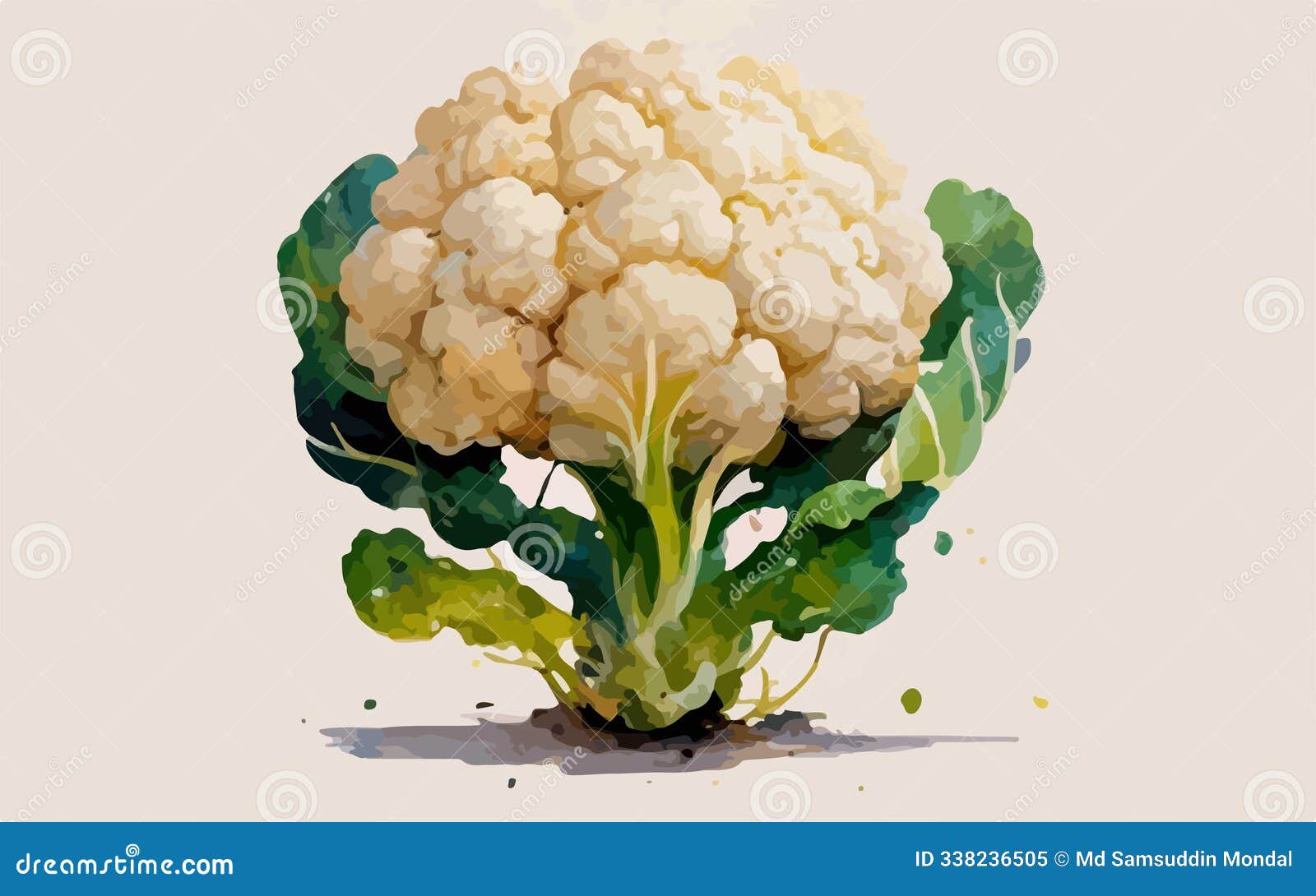 Watercolor Illustration of Cauliflower, Botanical Illustration, Flowers ...