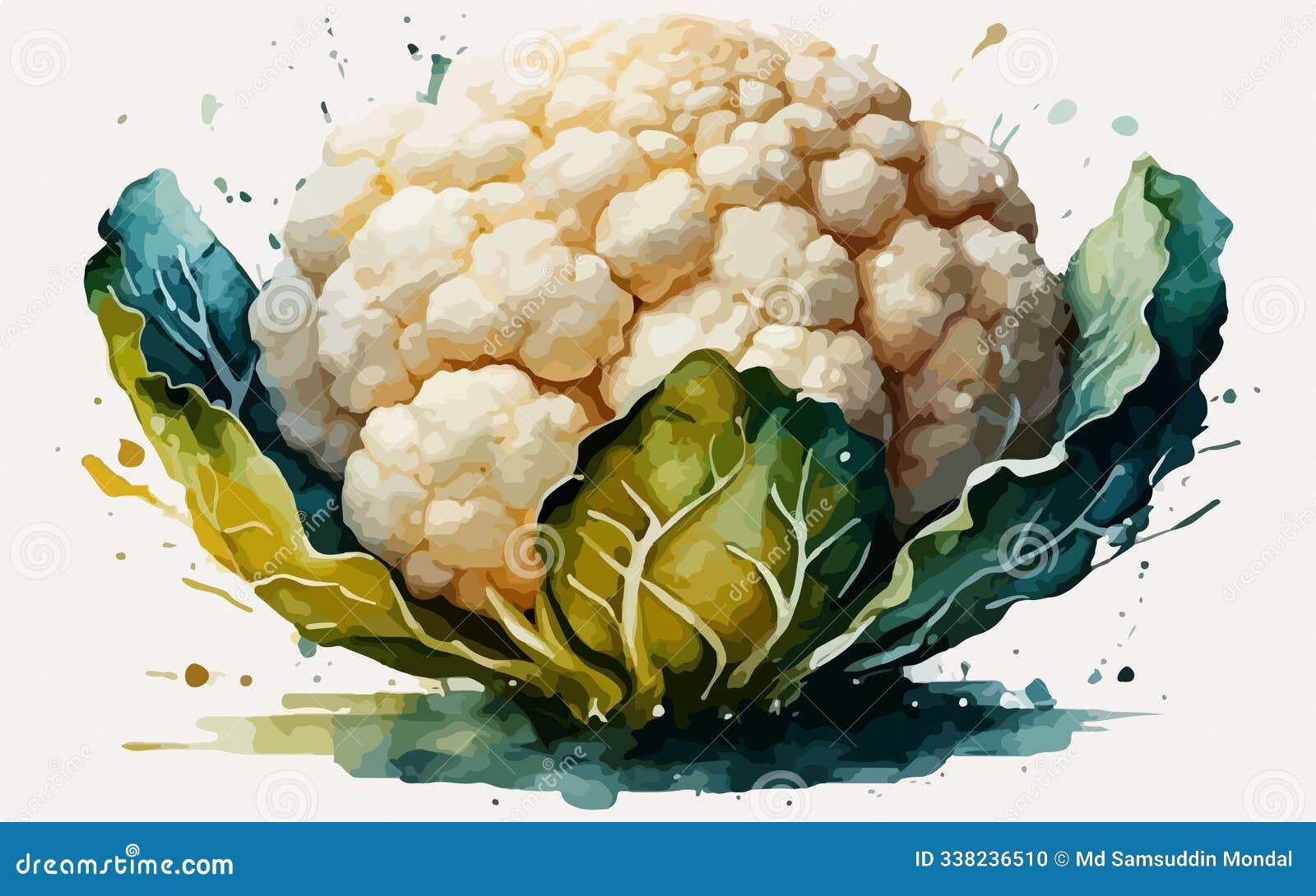 Watercolor Illustration of Cauliflower, Botanical Illustration, Flowers ...