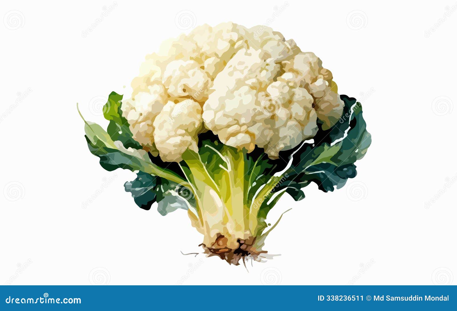 Watercolor Illustration of Cauliflower, Botanical Illustration, Flowers ...