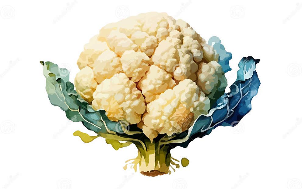 Watercolor Illustration of Cauliflower, Botanical Illustration, Flowers ...