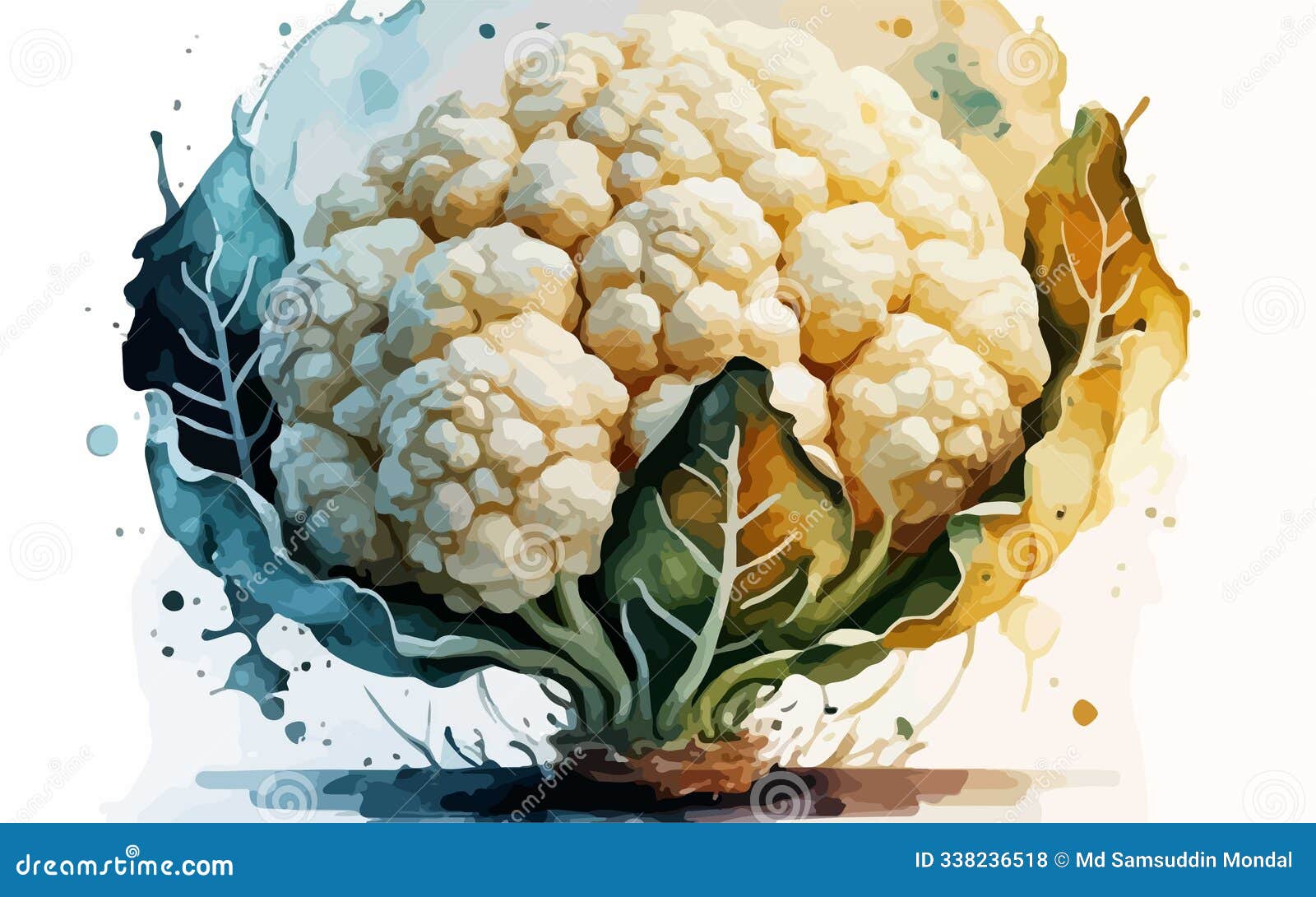 Watercolor Illustration of Cauliflower, Botanical Illustration, Flowers ...