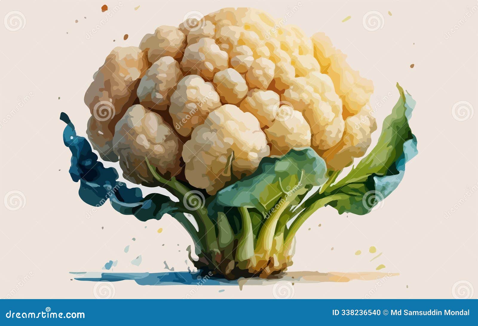 Watercolor Illustration of Cauliflower, Botanical Illustration, Flowers ...