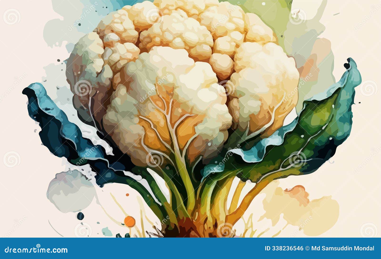 Watercolor Illustration of Cauliflower, Botanical Illustration, Flowers ...