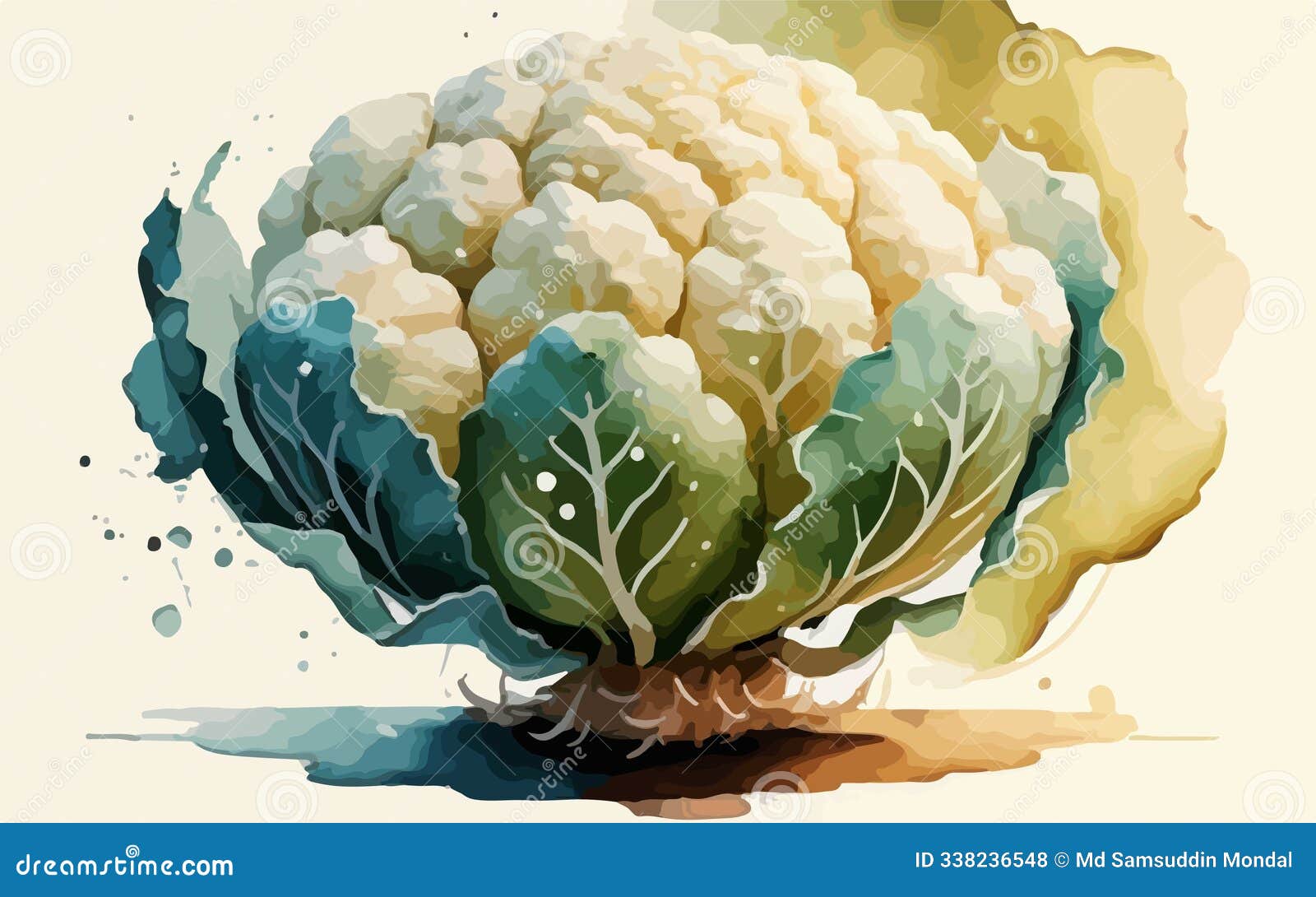Watercolor Illustration of Cauliflower, Botanical Illustration, Flowers ...