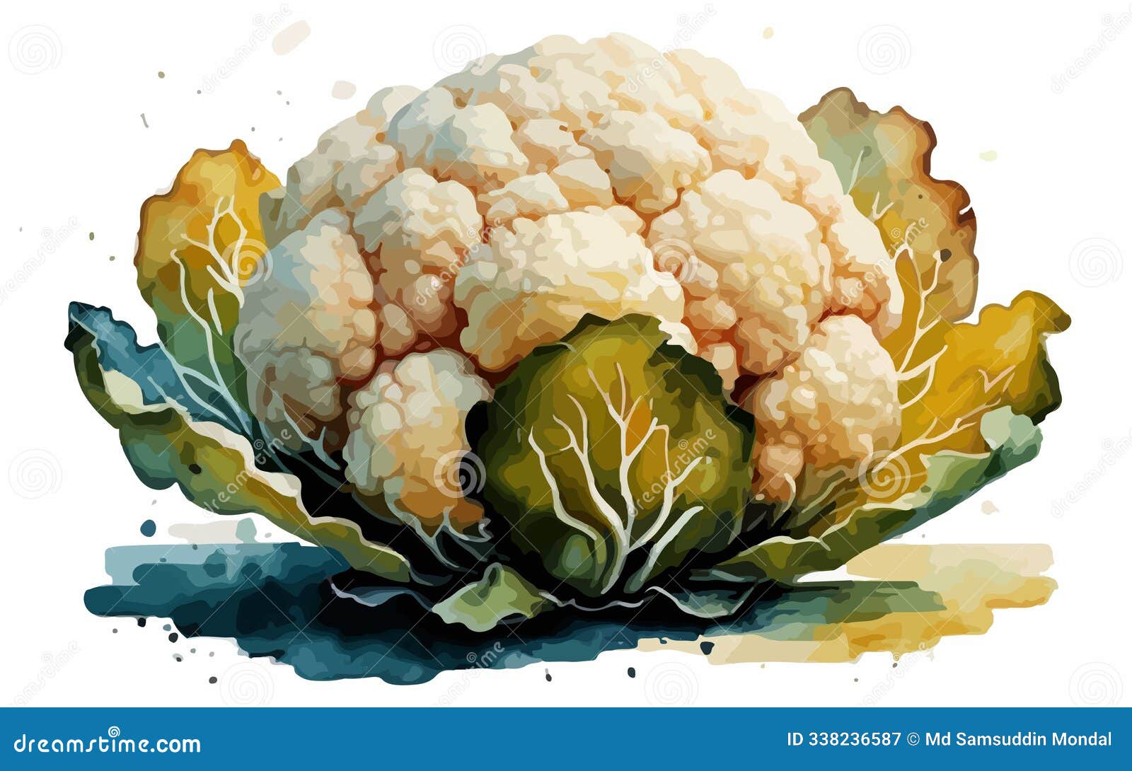 Watercolor Illustration of Cauliflower, Botanical Illustration, Flowers ...
