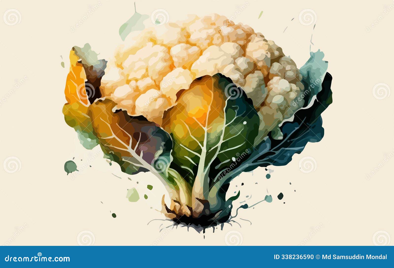 Watercolor Illustration of Cauliflower, Botanical Illustration, Flowers ...