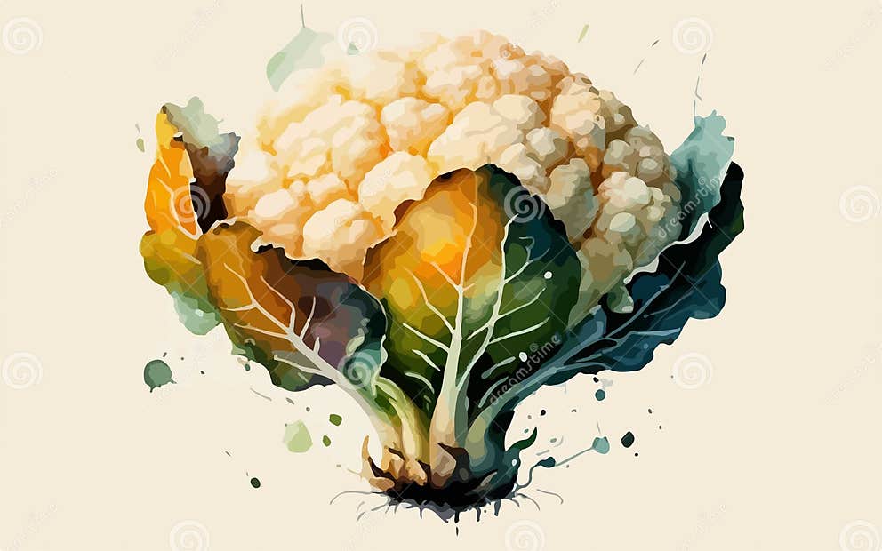 Watercolor Illustration of Cauliflower, Botanical Illustration, Flowers ...